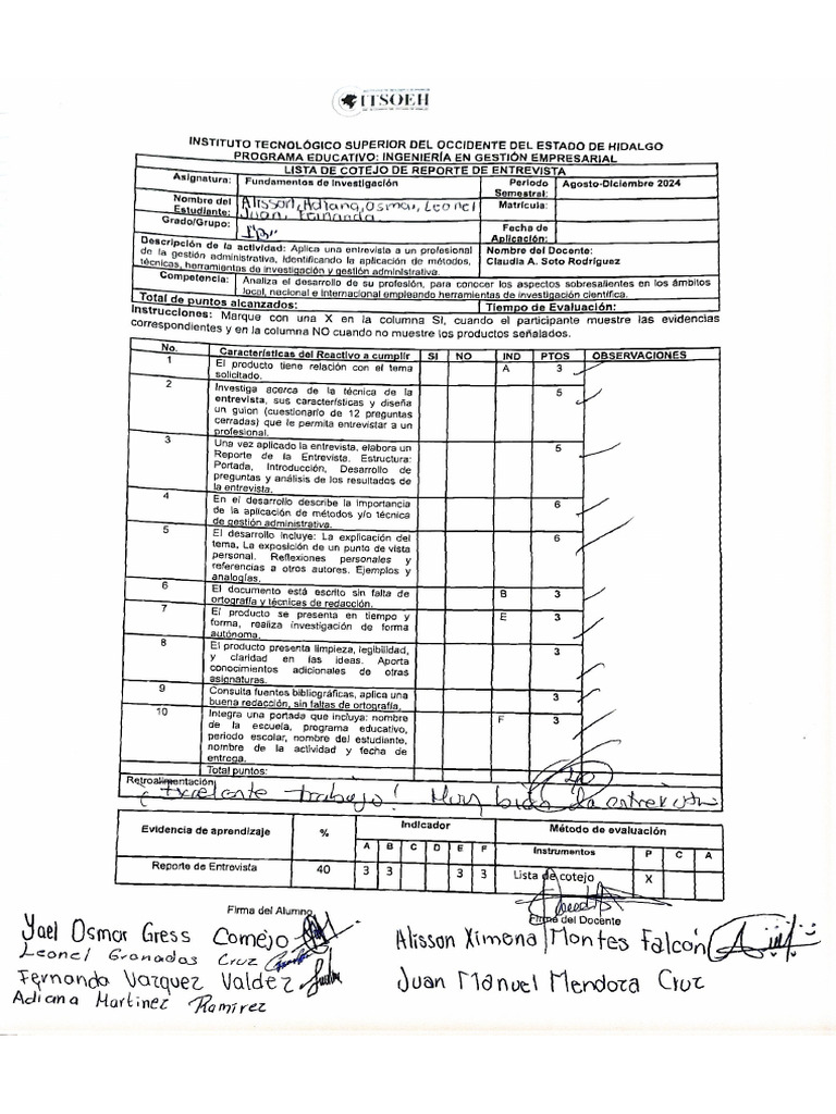 Reporte de La Entrevista F.INV | PDF