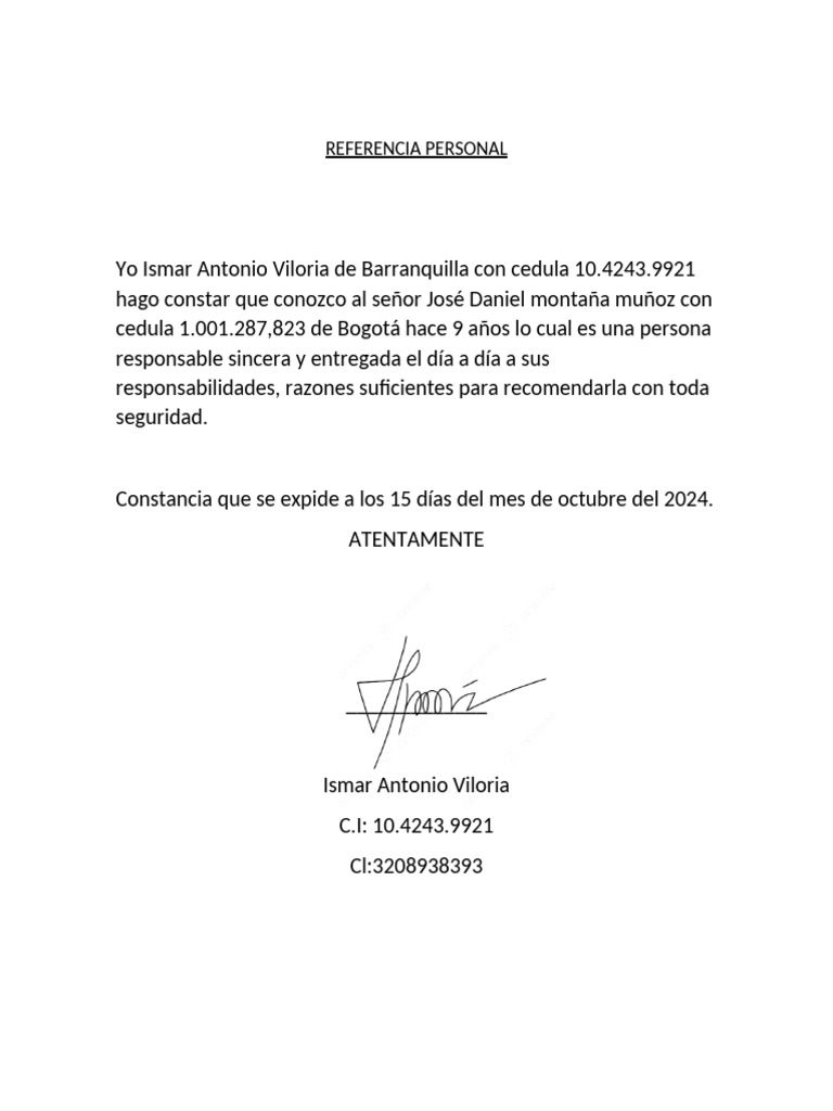 Referencia Personal | PDF