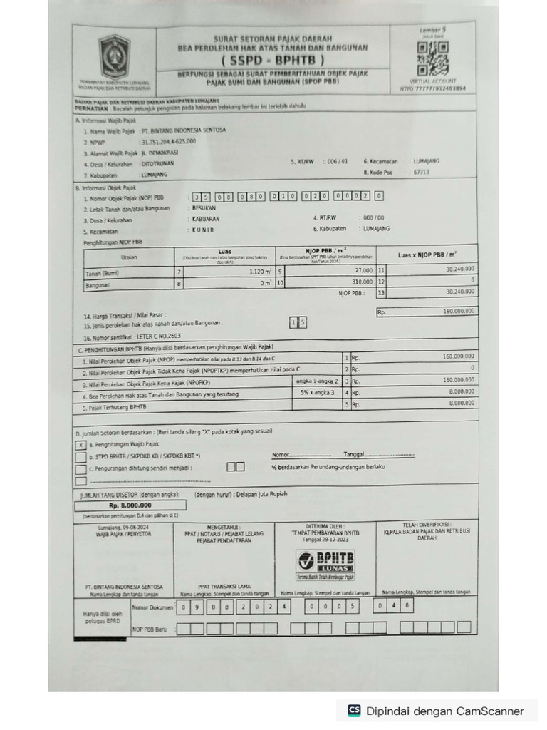 BPHTB leter c 2603 | PDF