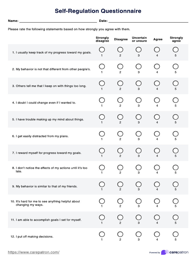 Short Self-Regulation Questionnaire | PDF | Self Control | Self-Management