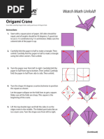 Origami Crane Folding Guide | PDF | Origami | Printing Materials