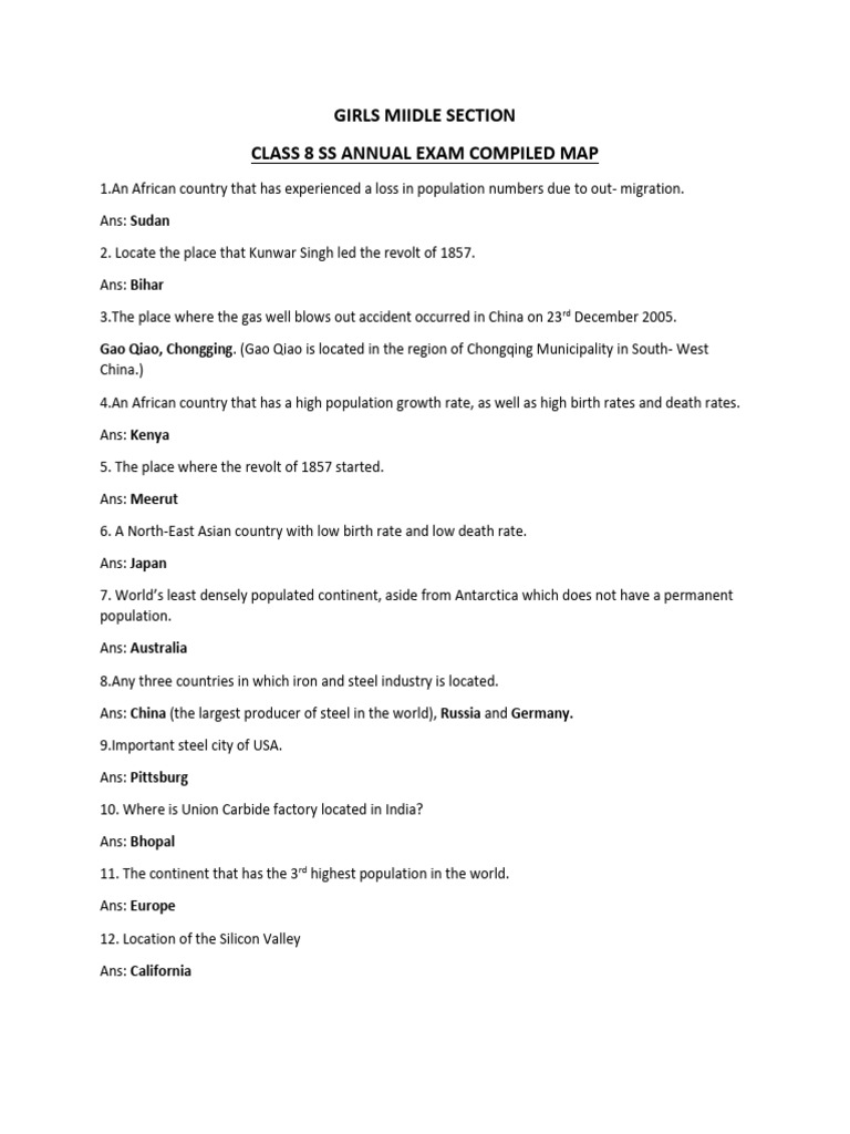 ANNUAL EXAM COMPILED MAP & EXTRA POINTS (1) | PDF