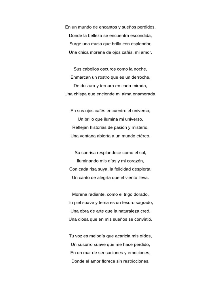 Poema a la musa de mis sueños | PDF