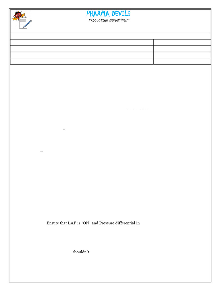 SOP For Operation and Cleaning of Ampoule Filling and Sealing Machine ...