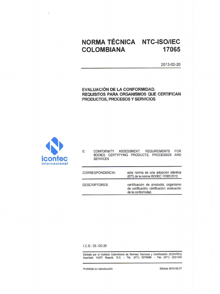 NTC Iso-Iec 17065-2012-1 | PDF
