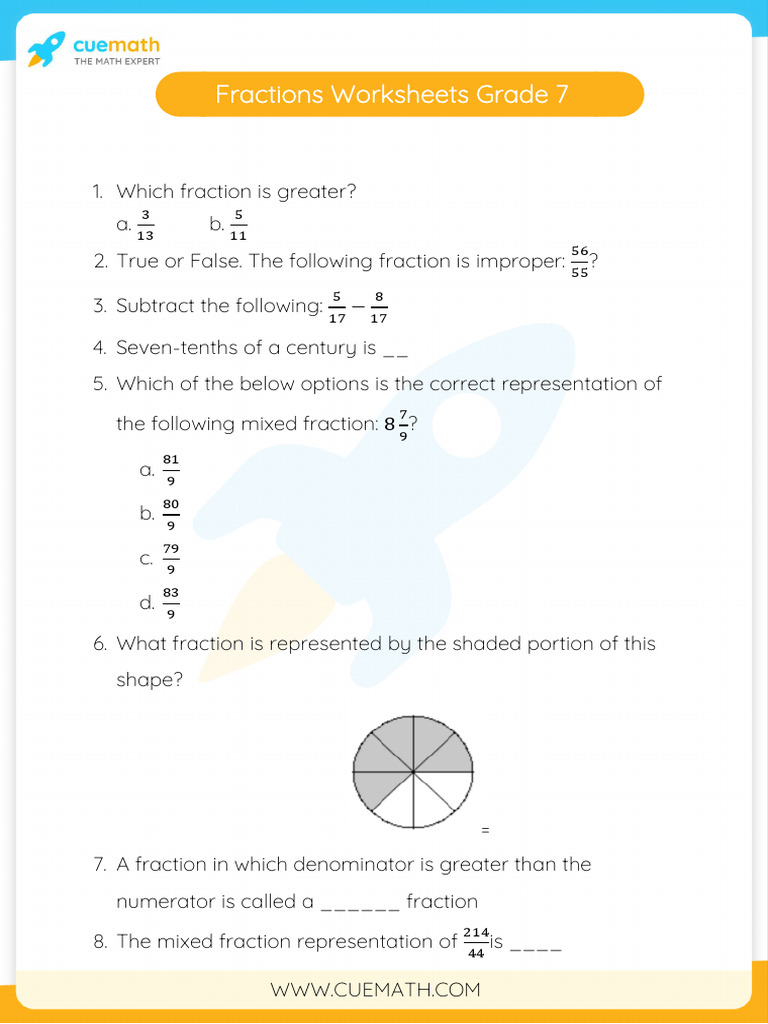 Fraction Worksheet | PDF