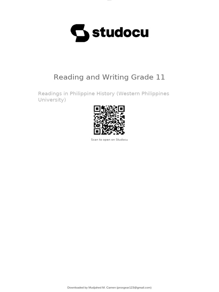 Reading and Writing Grade 11 | PDF