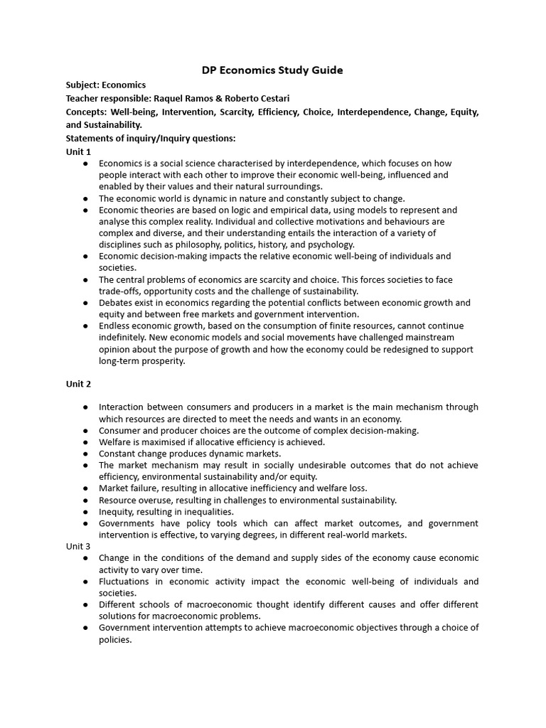 2023 25 Economics Study Guide | PDF | Price Elasticity Of Demand ...