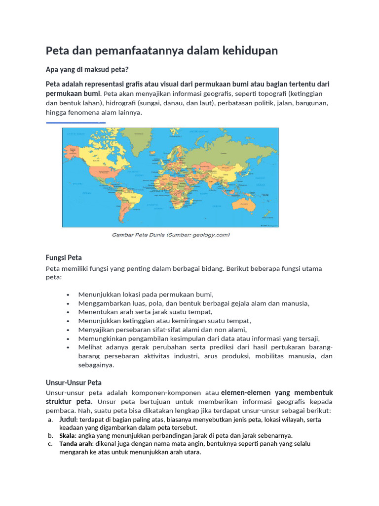 Peta dan pemanfaatannya dalam kehidupan | PDF
