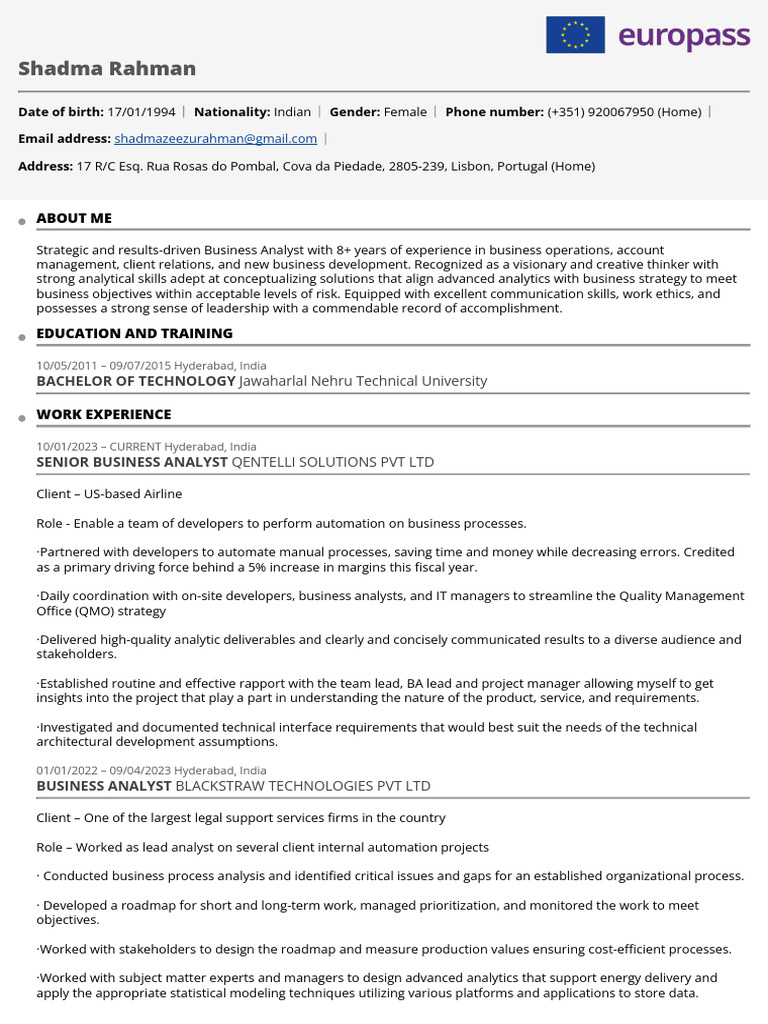 Shadma_BACV (1) | PDF | Analytics | Business