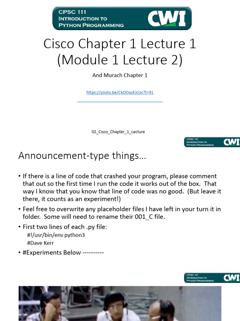 02 - Cisco - Chapter - 1 - Lecture (Module 1 Lecture 2) | PDF | Source Code | Integrated ...