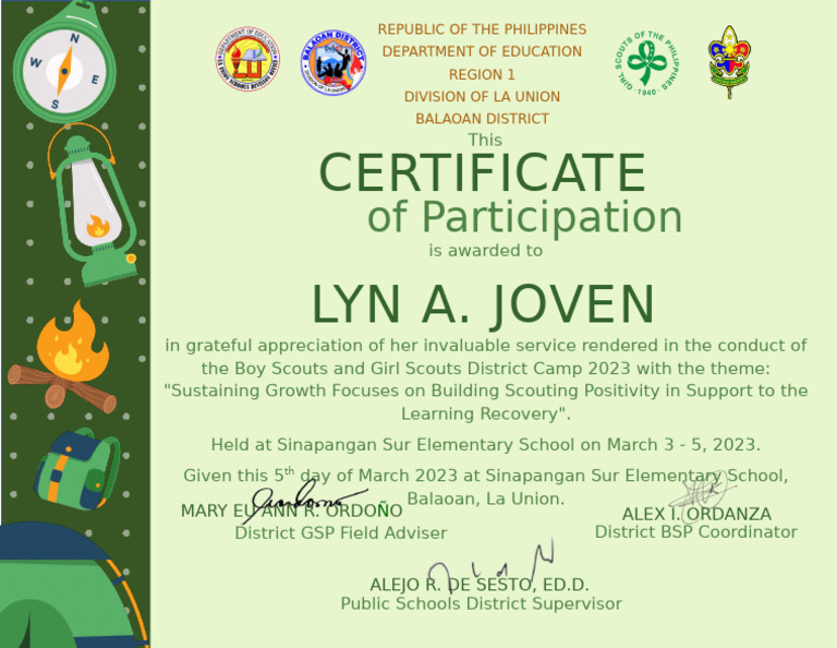 Certificate BSP GSP | PDF