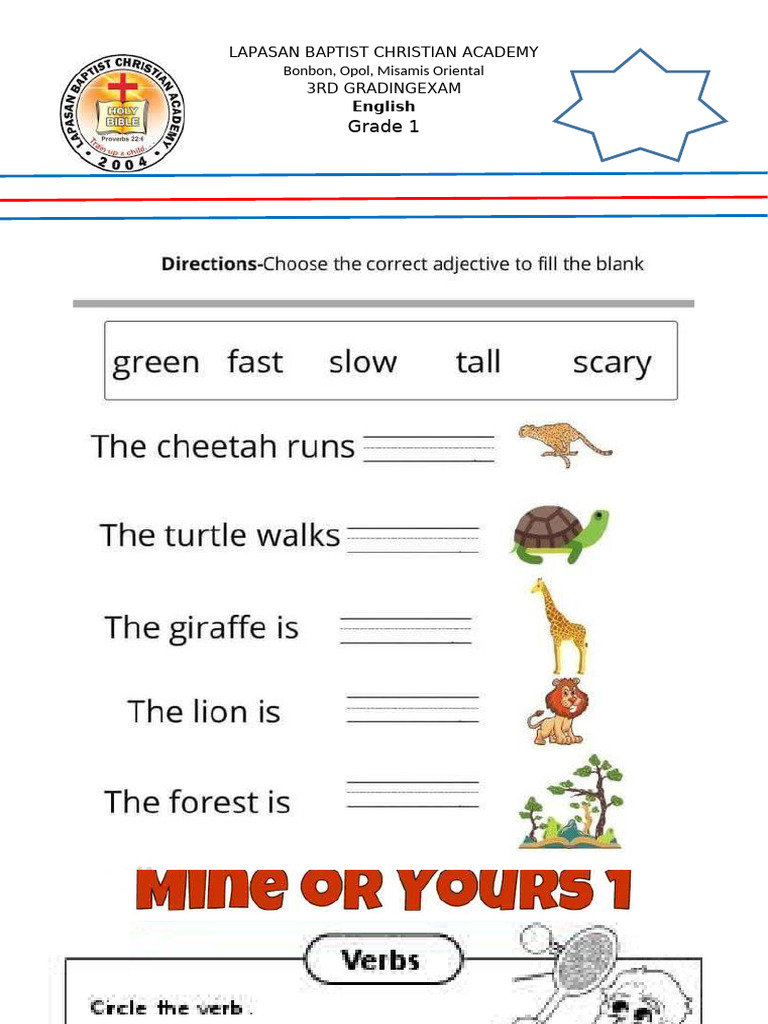 Grade 1 3rd Grading 2025 | PDF