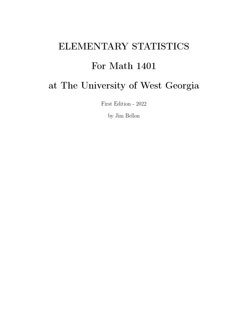 Elementary Statistics For UWG v1.11 | PDF | Probability Distribution ...