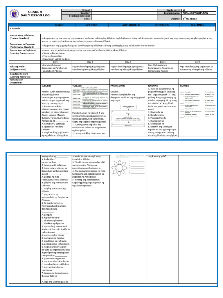 DLL g6 Melc-Based DLL Quarter 1 Week 3 | PDF
