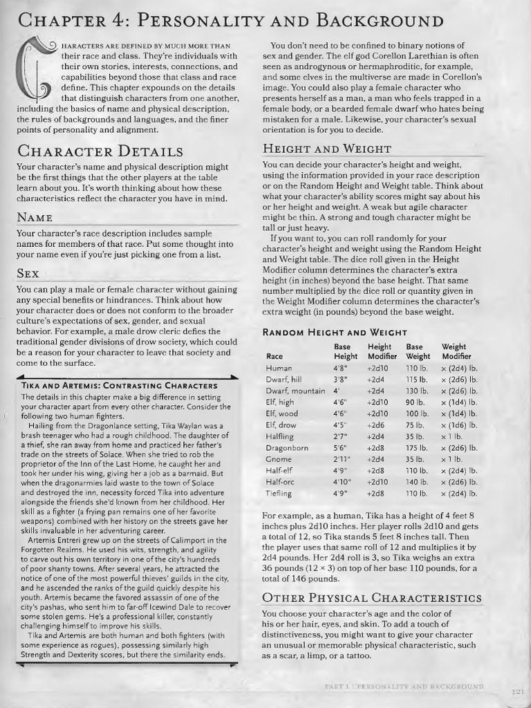 5E_PHB_Personality and background | PDF | Dwarf (Dungeons & Dragons)