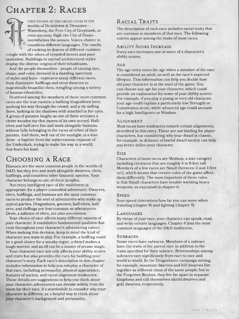 5E PHB Races | PDF | Elf (Dungeons & Dragons) | Dwarf (Dungeons & Dragons)