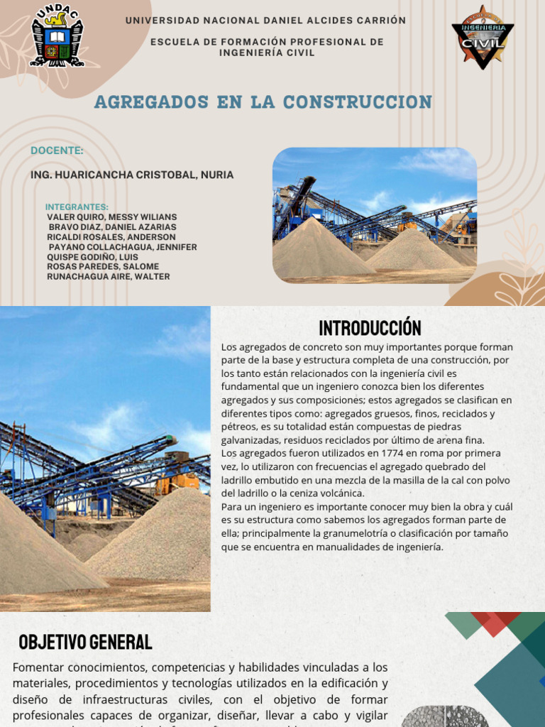Agregados en La Construcción | PDF | Hormigón | Cemento
