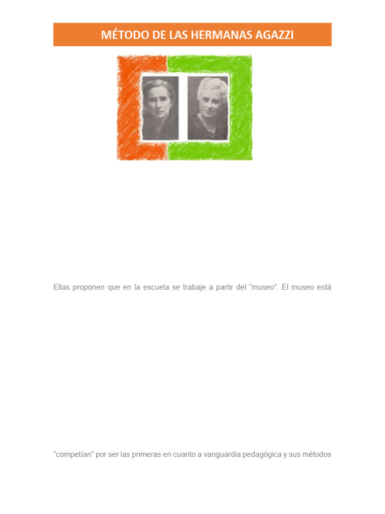 El Método de Las Hermanas Agazzi | PDF | Educación Montessori | Enseñando