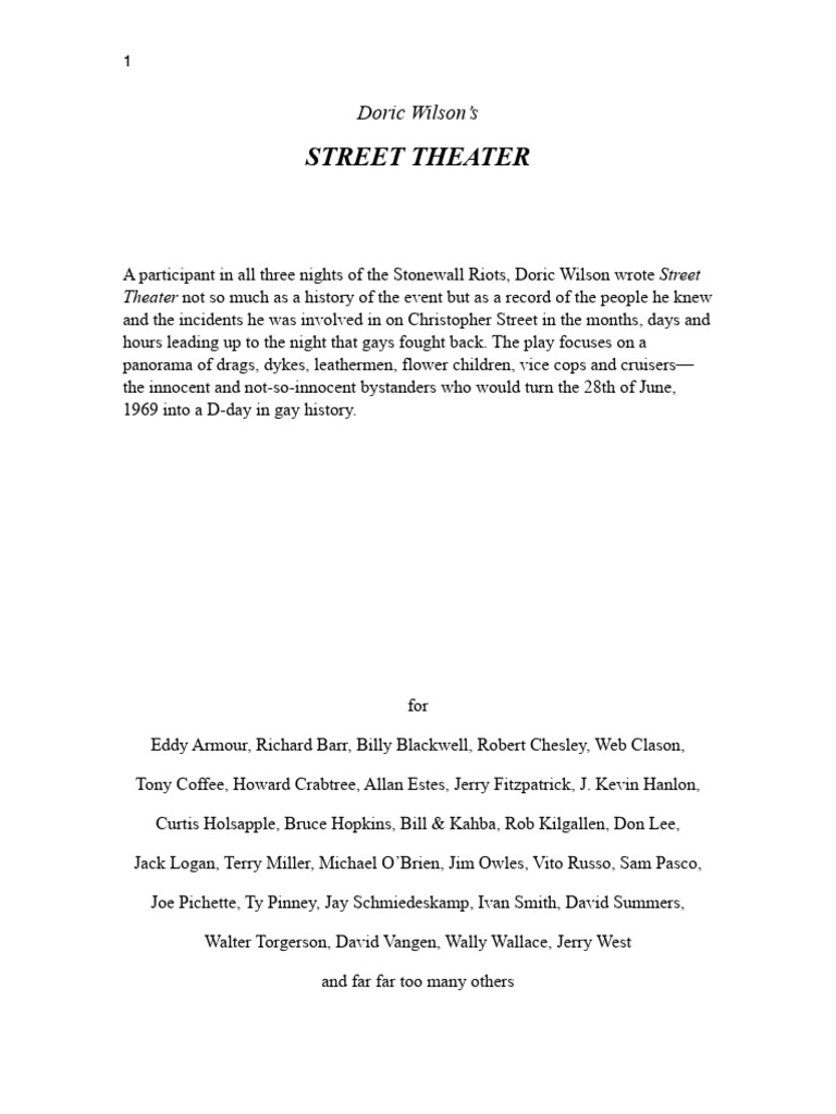 Street Theater Script | PDF