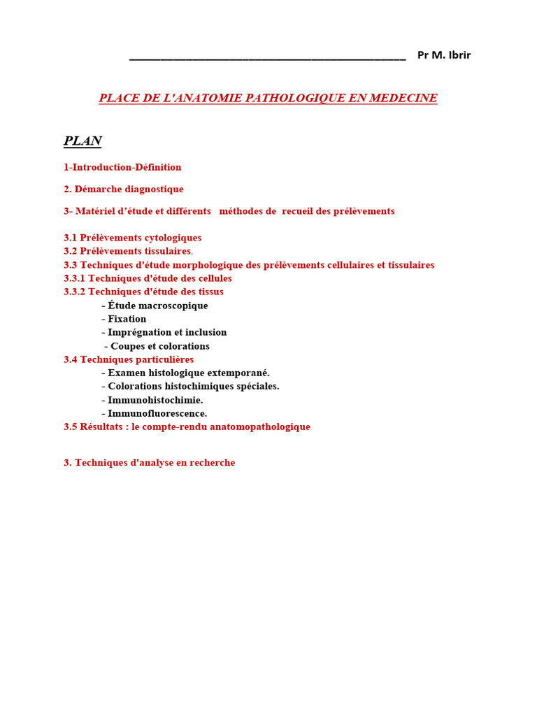 Anatomie Pathologique en Médecine | PDF | Spécialités médicales ...