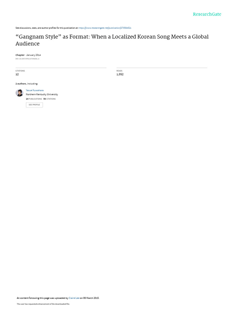 LEE - Kuwahara (2014) - Gangnam Style As Format When A Localized Korean ...