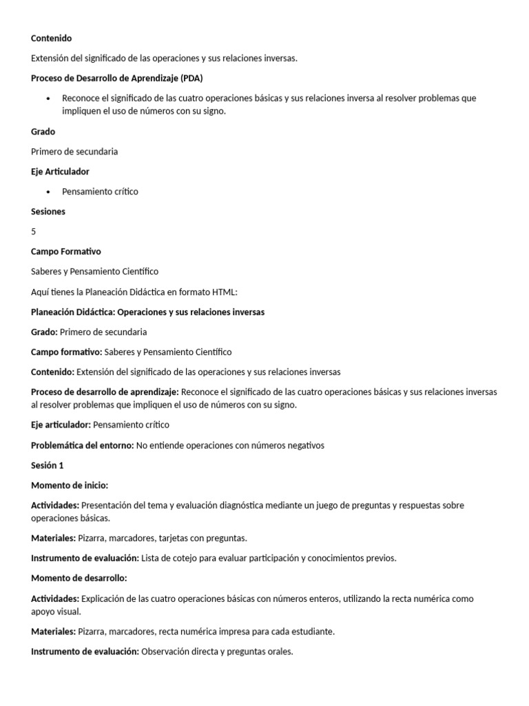 4.-Reconoce El Significado de Las Cuatro Operaciones Básicas y Sus ...