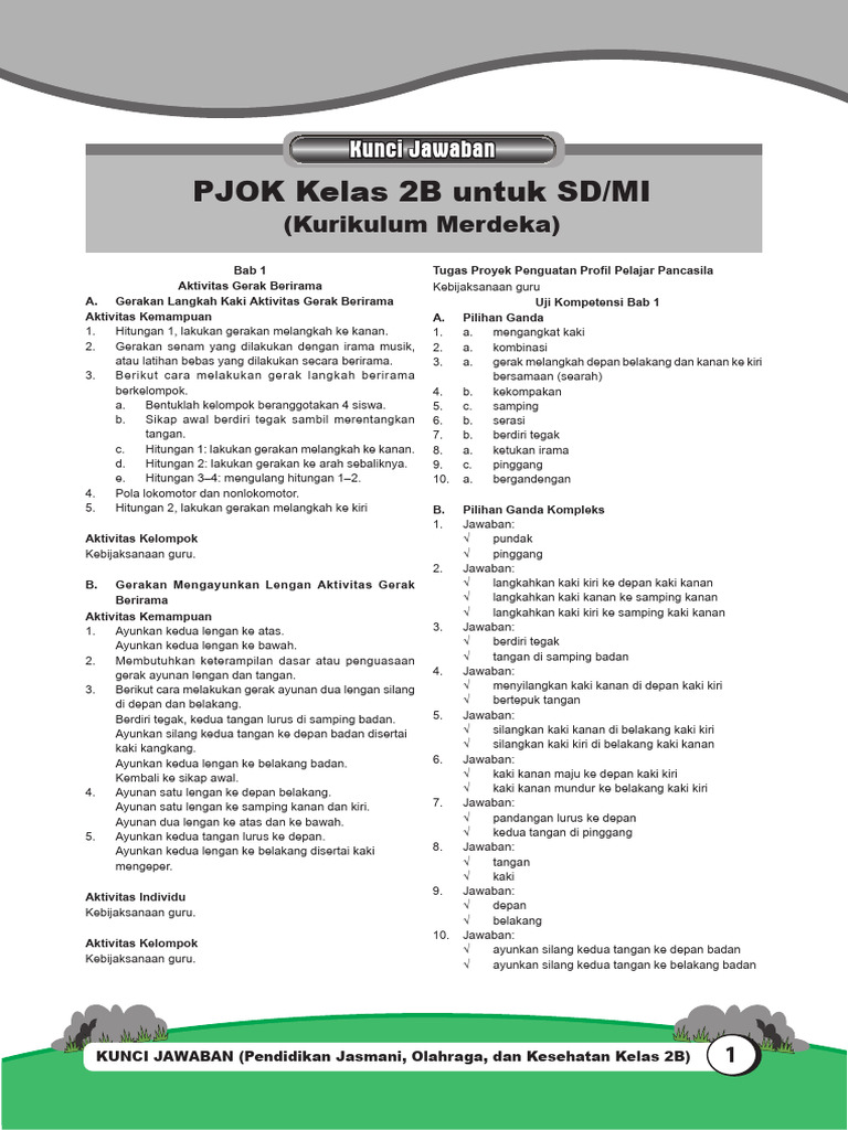 Kunci Pjok 2b (Putri) 2024 - Fix | PDF