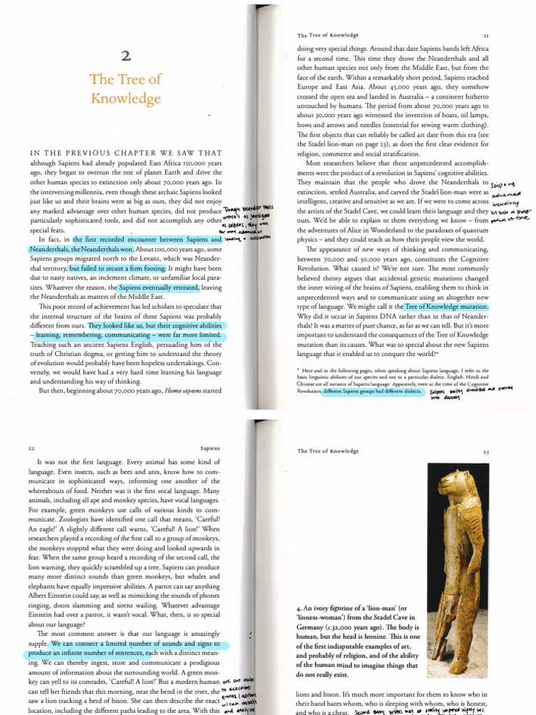 Sapiens Chapter 2 Notes | PDF | Human | Chimpanzee