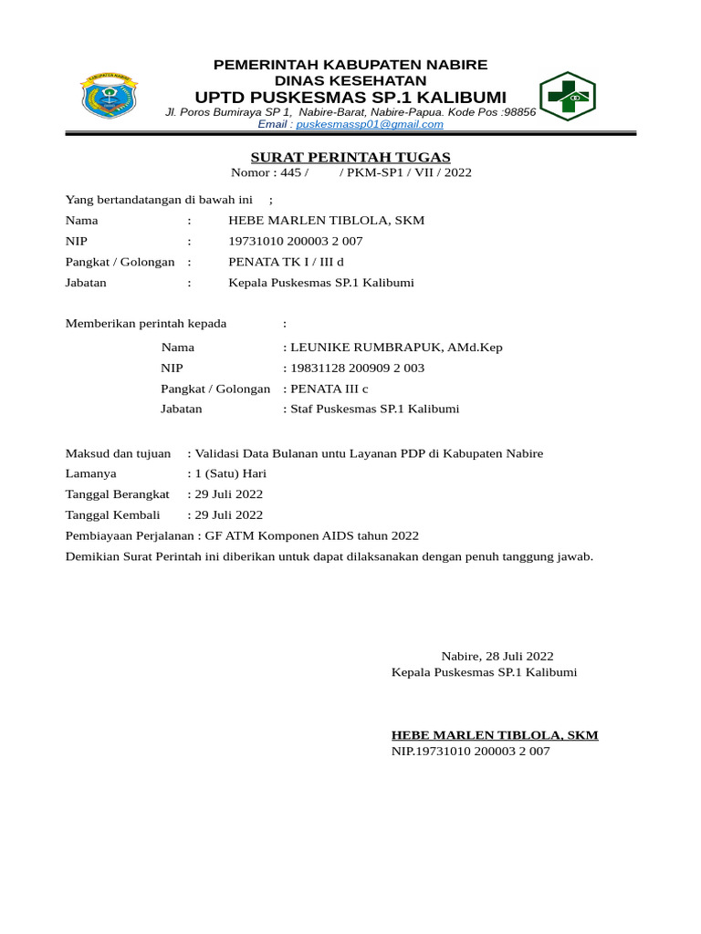 Format SPT Layanan | PDF