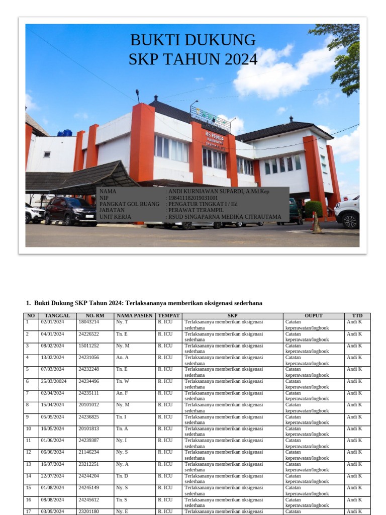 Bukti Dukung SKP Tahun 2024 ANDI KURNIAWAN SUPARDI | PDF