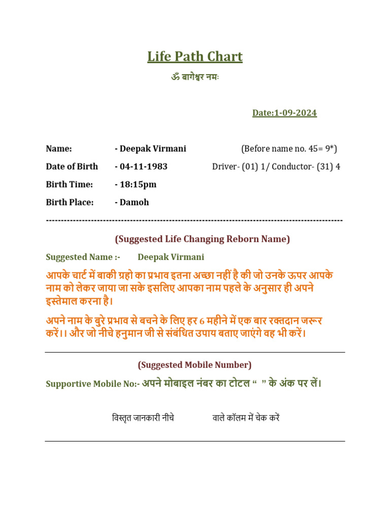 "Deepak Virmani" Life Path Chart | PDF