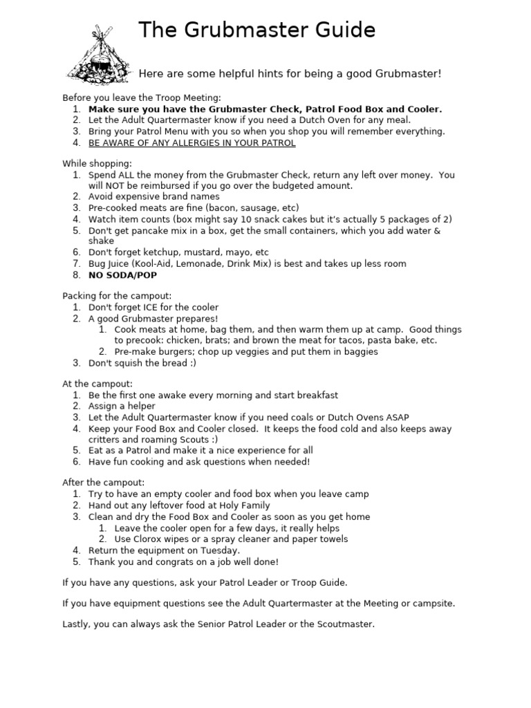 GUIDE_ The Grubmaster Guide | PDF