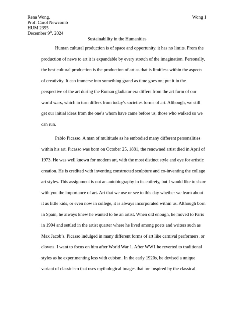 Picasso's "Girl Before Mirror": Art & Sustainability | PDF | Pablo ...