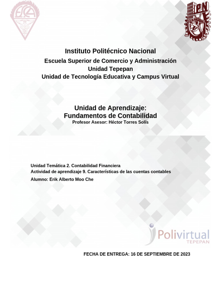 U1A6 Mooc Erikalberto | PDF | Contabilidad | Estado financiero