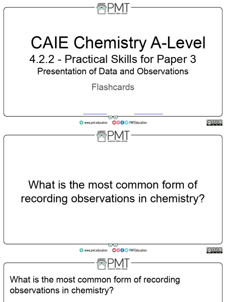 Flashcards - Paper 3 Presentation of Data and Observation - CAIE ...