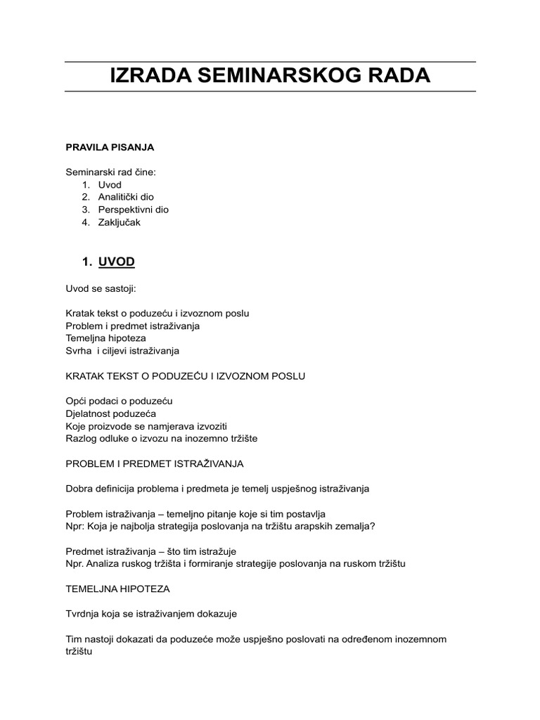 IZRADA SEMINARSKOG RADA - v1 | PDF