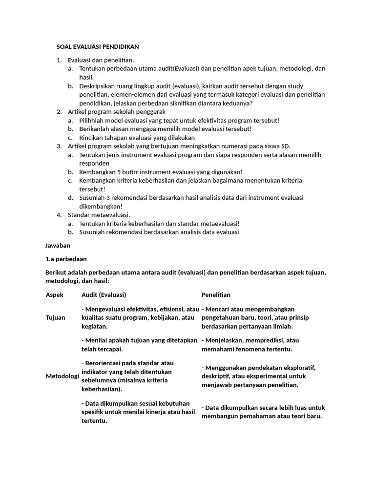 Evaluasi Program Pendidikan | PDF