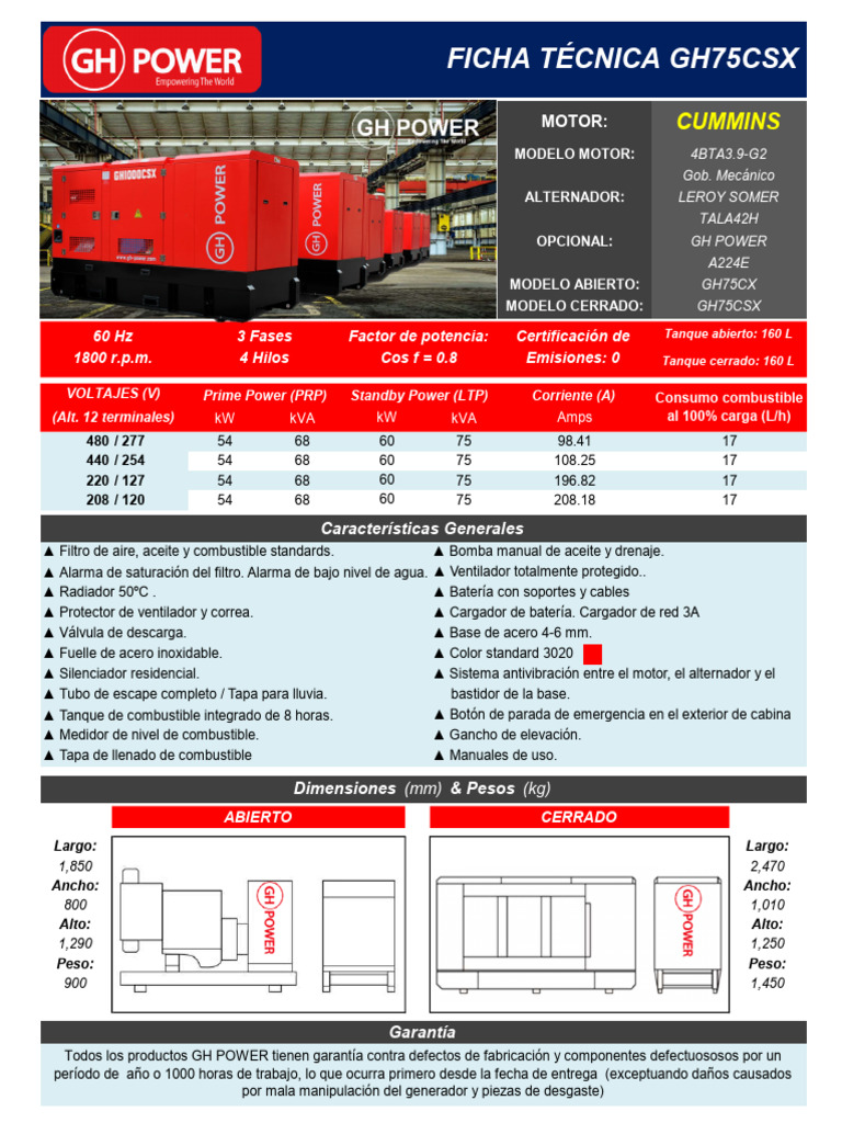 Gh75csx 60 HZ | PDF | Ingeniería mecánica