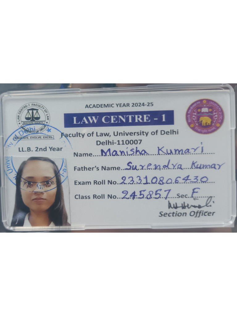 2nd Yr LLB Id Card | PDF