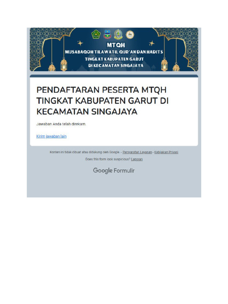 Surat Bukti Pendaftaran Rahmat Tilawa remAJ | PDF