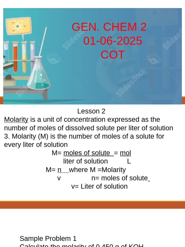 Gen Chem 2 Concentration Encarnacion | PDF | Concentration | Molar ...
