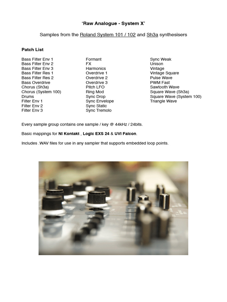 Roland System Synth Samples | PDF