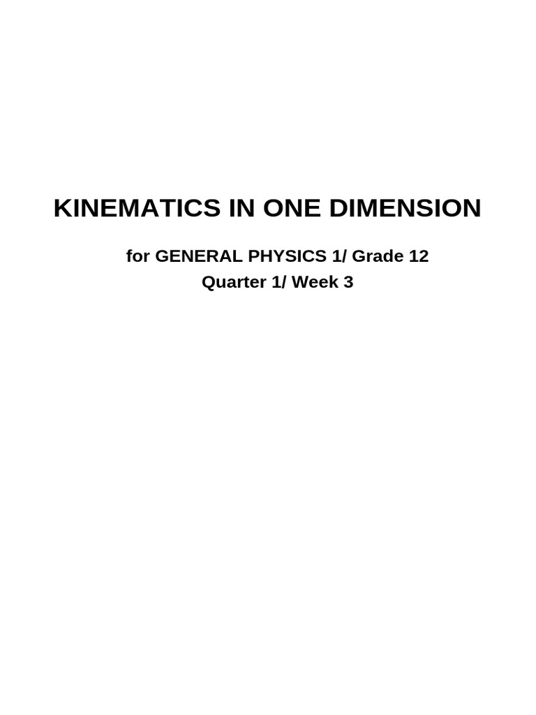 Kinematics in One Dimension | PDF | Acceleration | Velocity