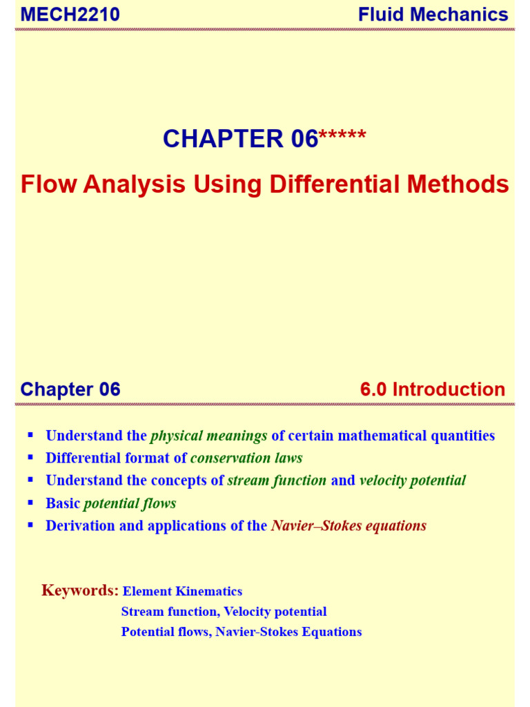 MECH2210 Chapter-06 | PDF | Vortices | Fluid Mechanics