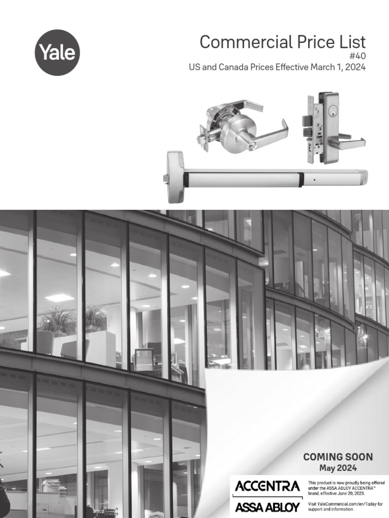 Yale Commercial Price Book March 2024 | PDF