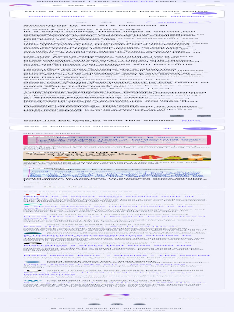 IAsk Question Write A Story On Hard Work Pays 300 Words | PDF | Mindset | Grit (Personality Trait)