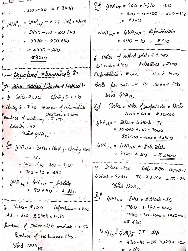 Unsolved Numerical Class 12 Economics | PDF