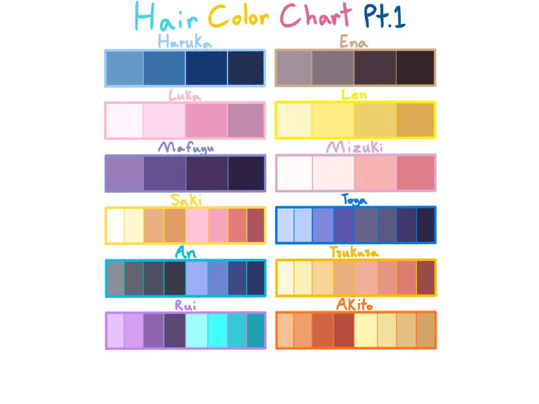 Color-Charts-For-The-Characters-Hair-I-Will - Pixels | PDF
