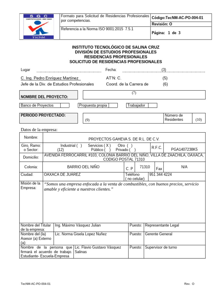 TecNM-AC-PO-004-01-Formato para Solicitud de Residencias Profesionales Por Competencias ...